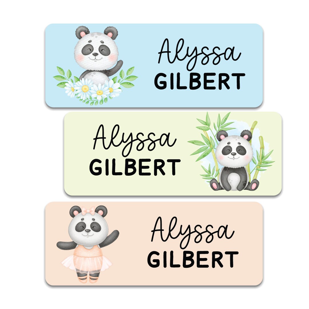 Panda Daycare Labels, School Supply Labels, Kids Daycare Stickers ...