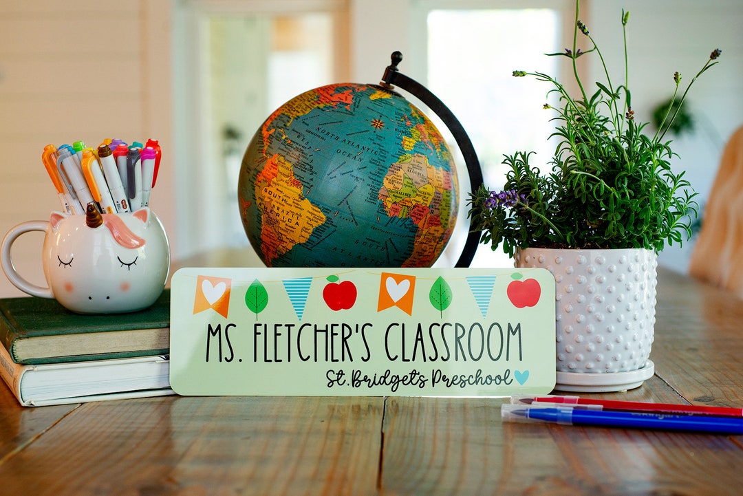 Personalized Desktop Teacher Sign | Custom Door Sign for Teachers ...