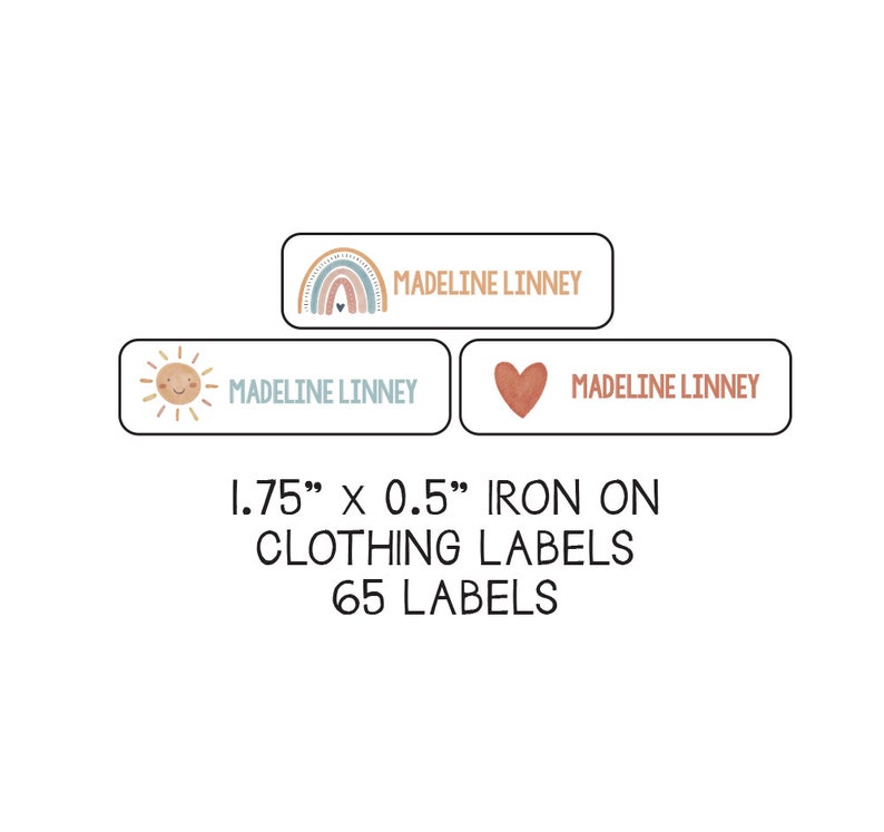 Name Labels Variety Pack Rainbow Hearts Name Labels Skinny - Etsy