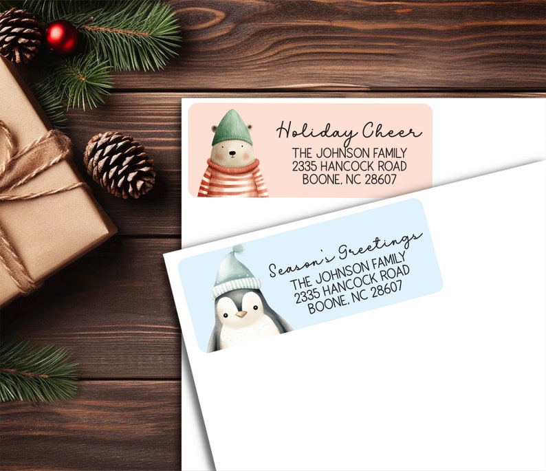 Christmas Return Address Labels - Holiday Address Stickers ...