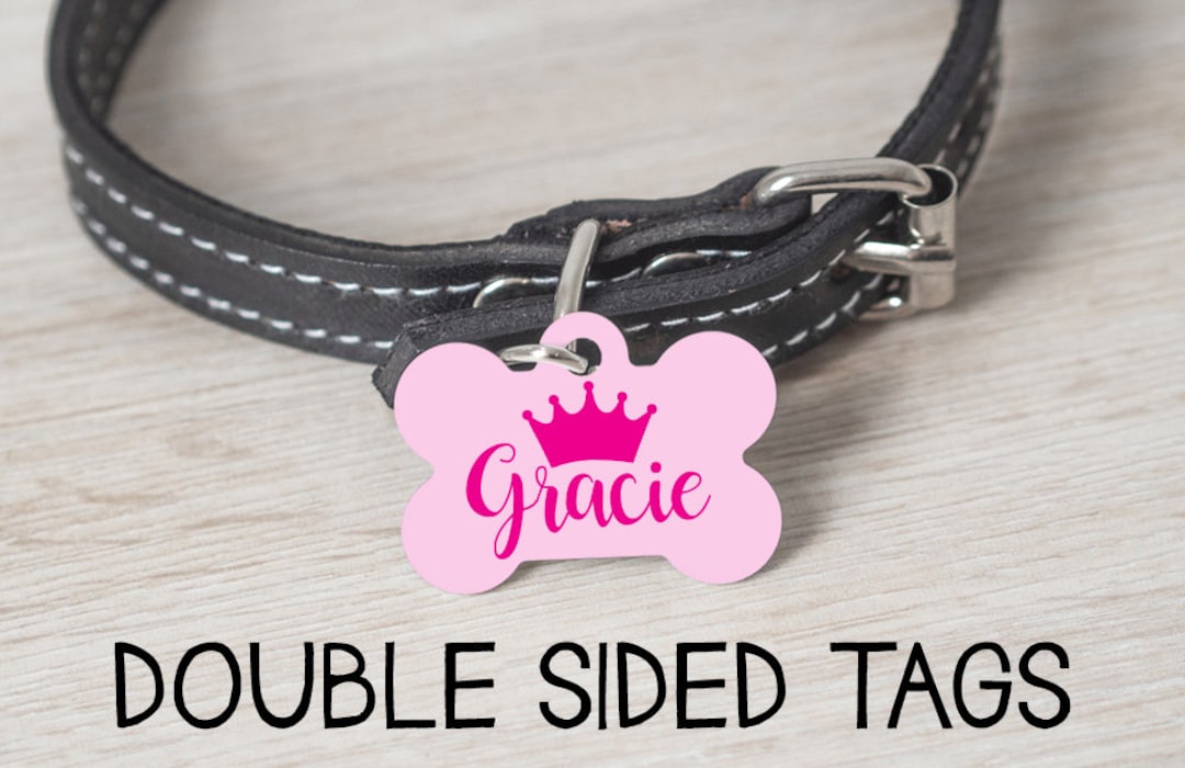 Personalized Girl Dog Tag, Queen or Princess Crown Custom Pet Id Tag ...