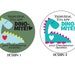 Personalized Valentine Sticker, Dinosaur Valentines Day Treat Bag Label ...