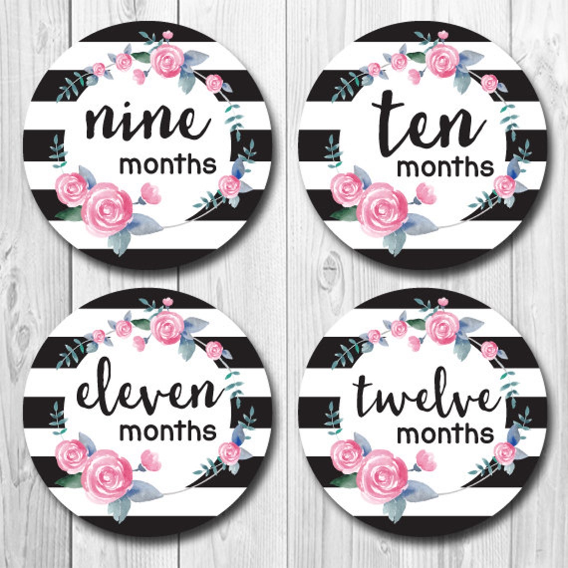 Baby Photo Stickers Month to Month Baby Milestone Stickers - Etsy