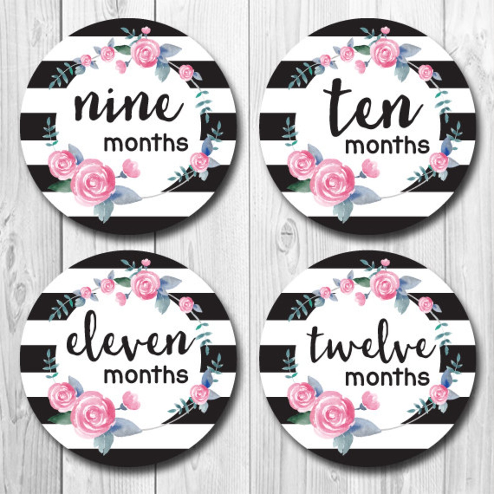 Baby Photo Stickers Month to Month Baby Milestone Stickers - Etsy