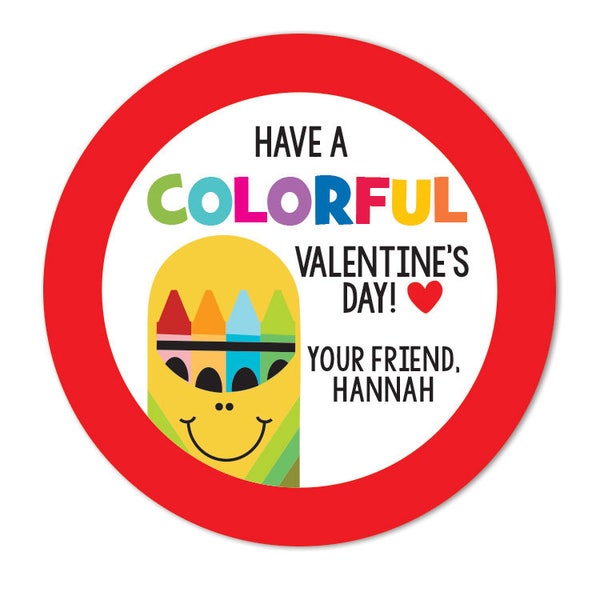 You Color My World Stickers,kids Valentines for School,crayon ...