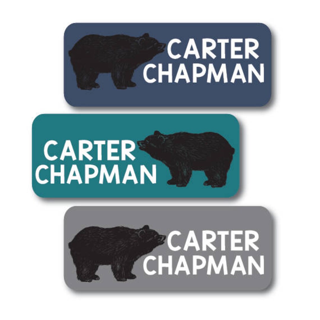 Bear Name Labels | Back to School Supply Stickers | Boy Name Labels ...