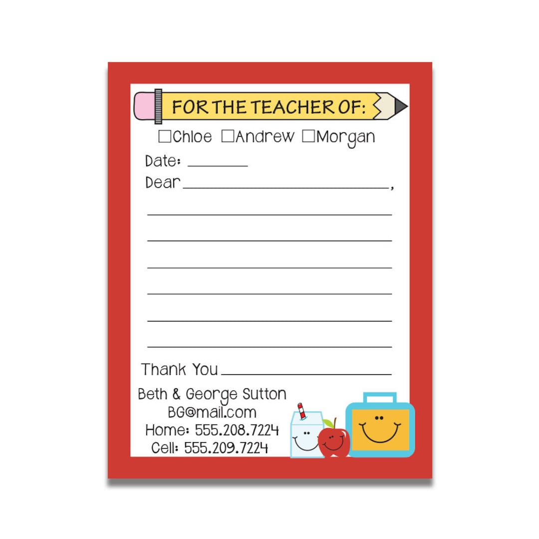 School Stationery, Teacher Notepads, for the Teacher Of, Excuse Pads ...