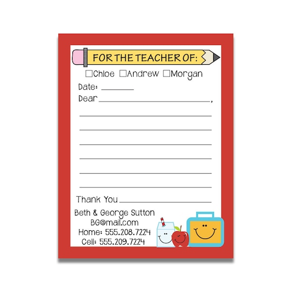 School Stationery Teacher Notepads For the Teacher Of | Etsy
