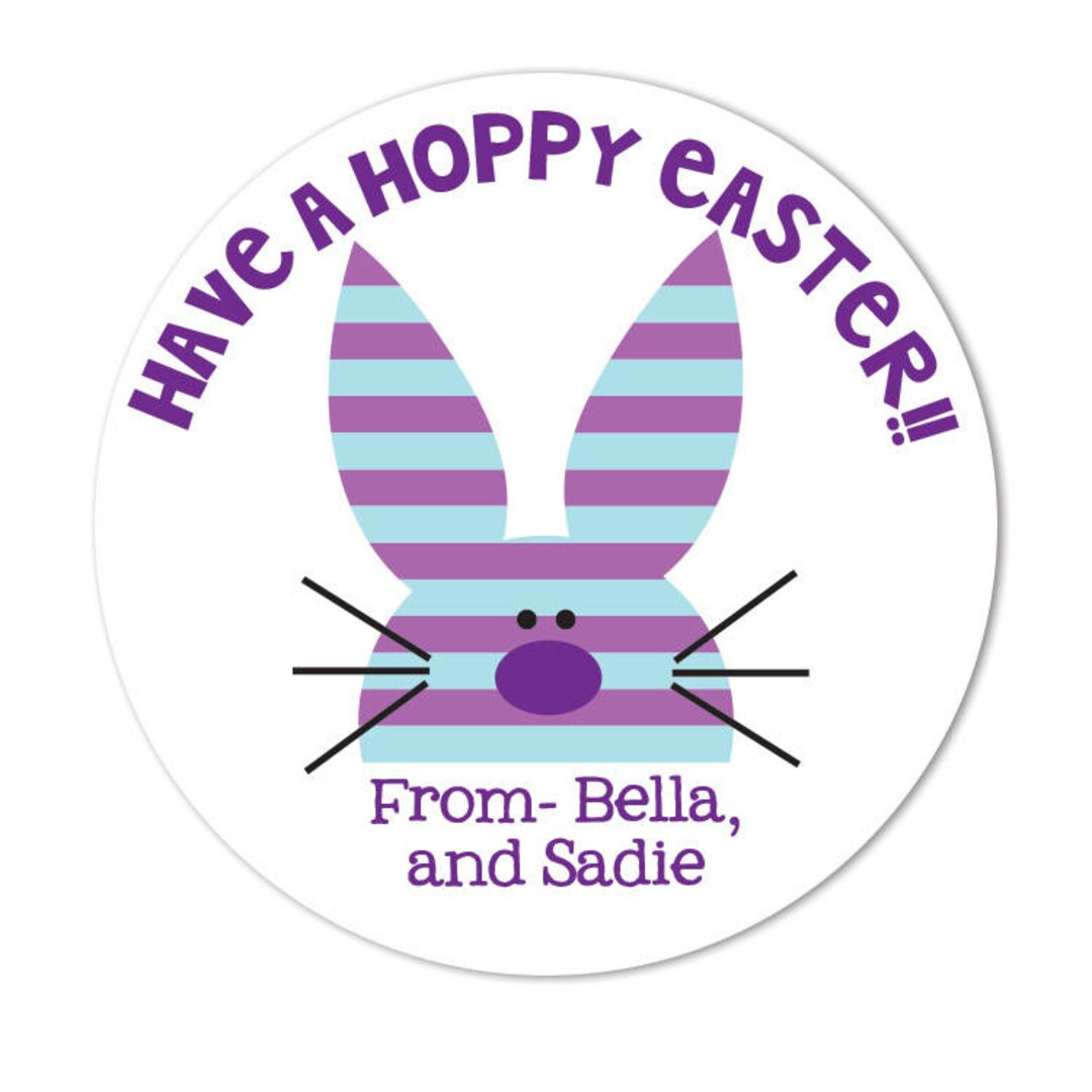 Easter Gift Stickers, Easter Bunny Labels, Have a Hoppy Easter ...