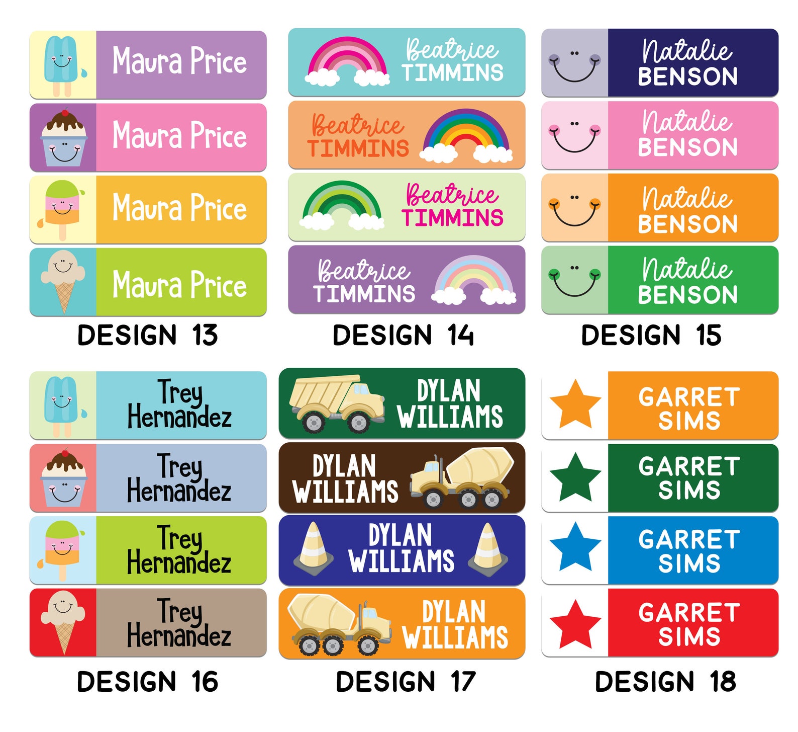 Daycare Labels, Skinny Name Labels for School Supplies, Dishwasher Safe ...