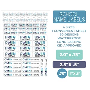 School Supply Label, Waterproof and Dishwasher Safe, Personalized Name ...