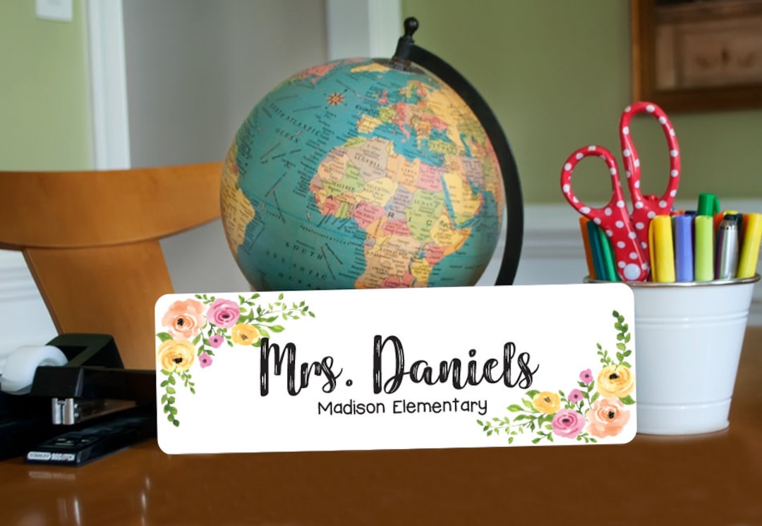 Teacher Desk Sign, Teacher Classroom Sign, Personalized Custom Name ...