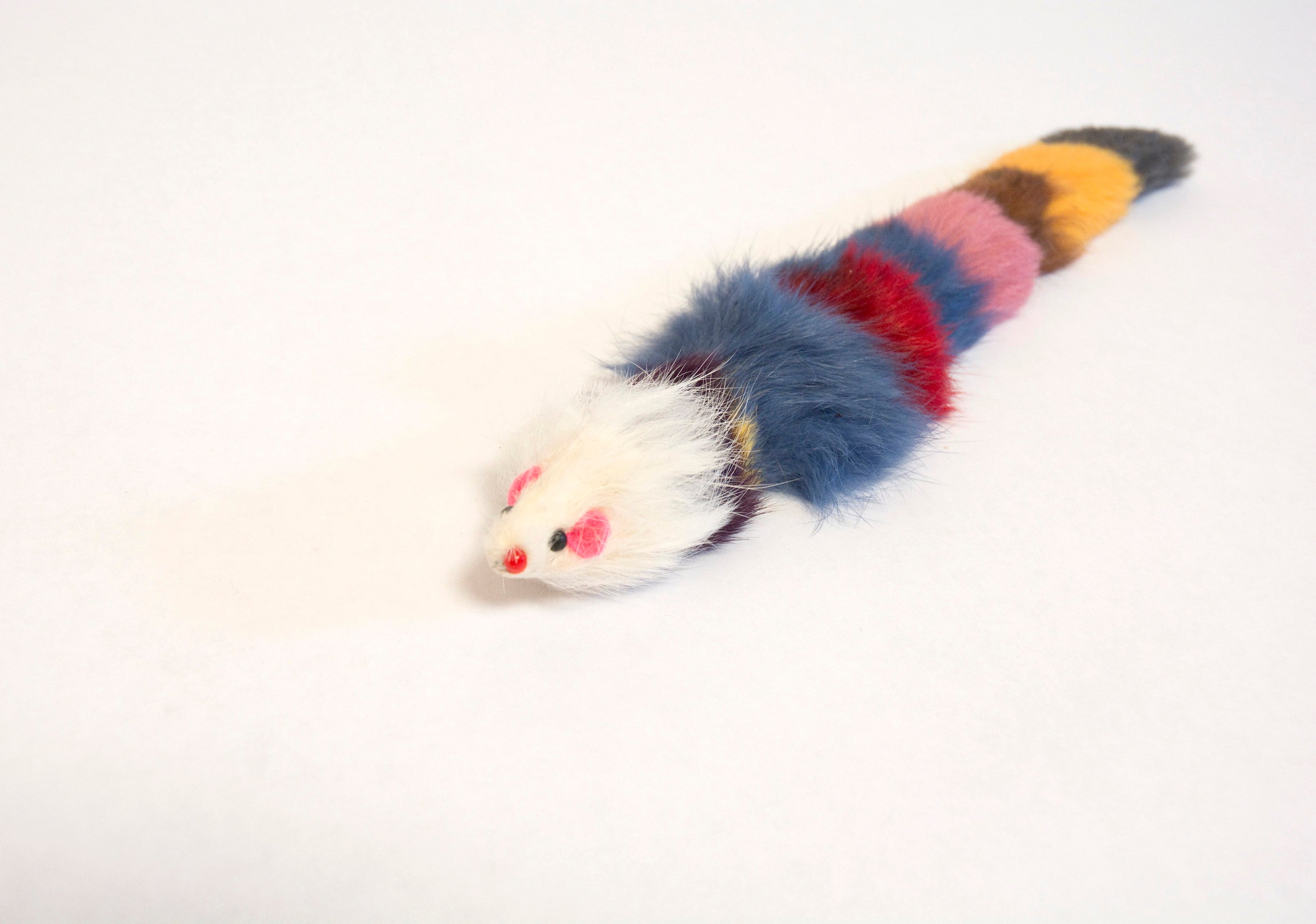Cat Toy,set of Two Fur Weasel Toys one Brown/white and One Multi ...