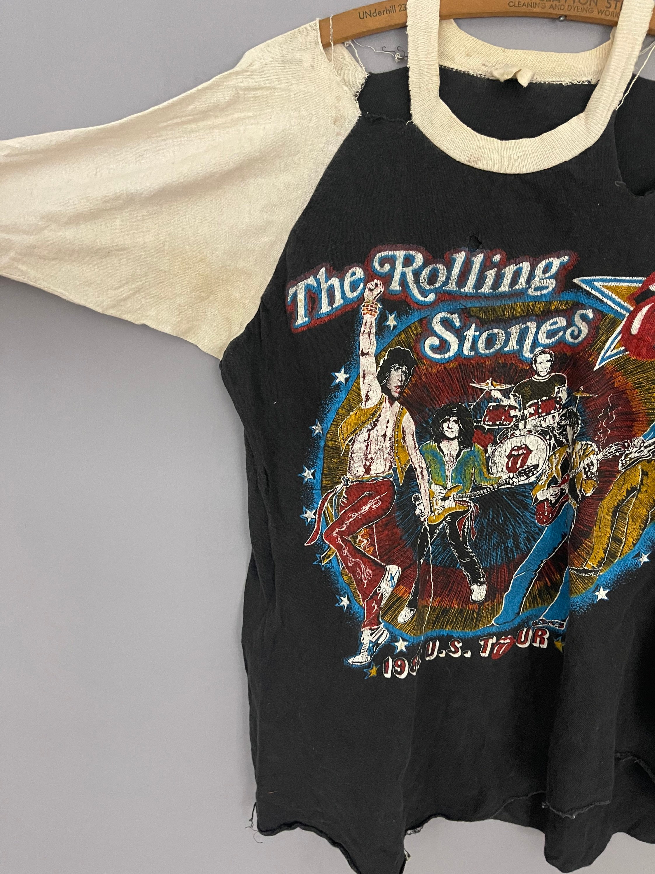 Rolling Stones 1981 Tour Concert T-shirt, Raglan Faded Shirt Rolling Stones 1981 Tour Concert T-shirt, Raglan Faded Shirt