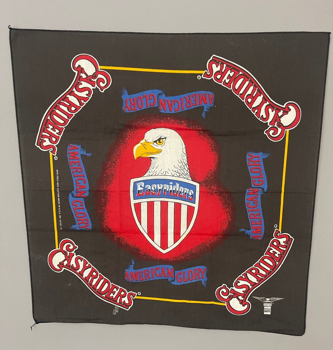 Vintage EASYRIDERS Motorcycle Bandana 50/50 Soft Fabric, Official ...