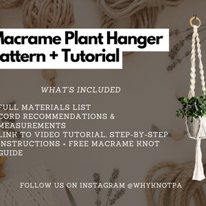 Beginner Macrame Pattern PDF Plant Hanger Pattern Instant Download - Etsy