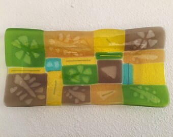 Fused glass plate | Etsy
