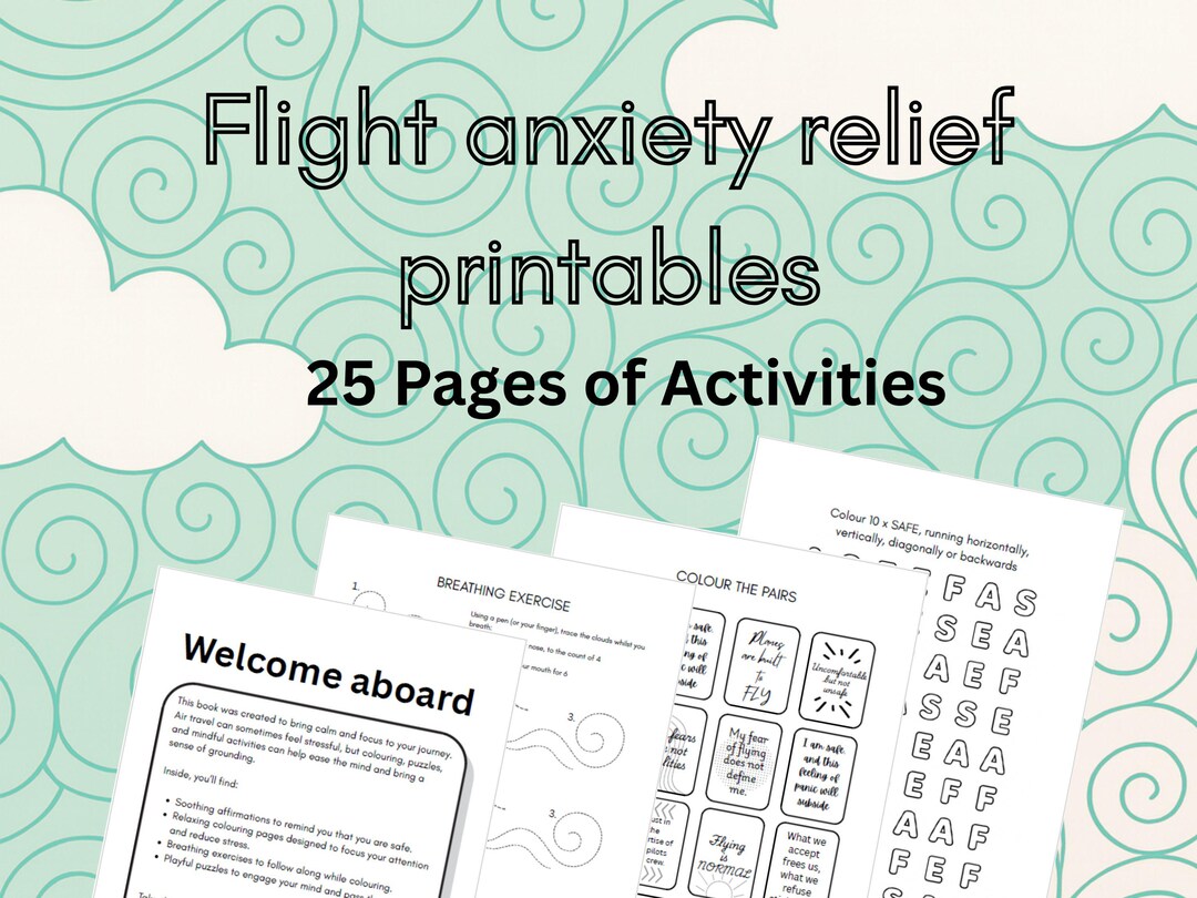 Flight Anxiety Relief Printables | A Calm Airplane Activity for Nervous ...