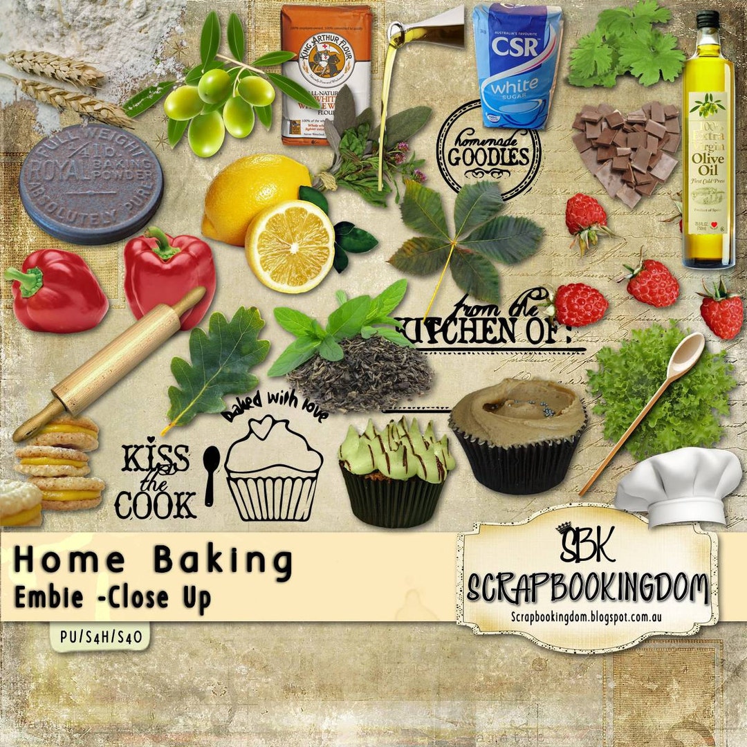 Cooking & Baking Scrapbook Kit Digital Kit Home Baking, Flour, Sugar ...