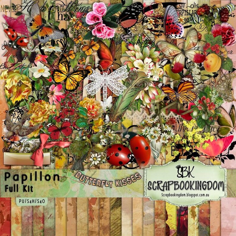 PAPILLON : Butterflies Scrapbook Kit Great Collection of - Etsy