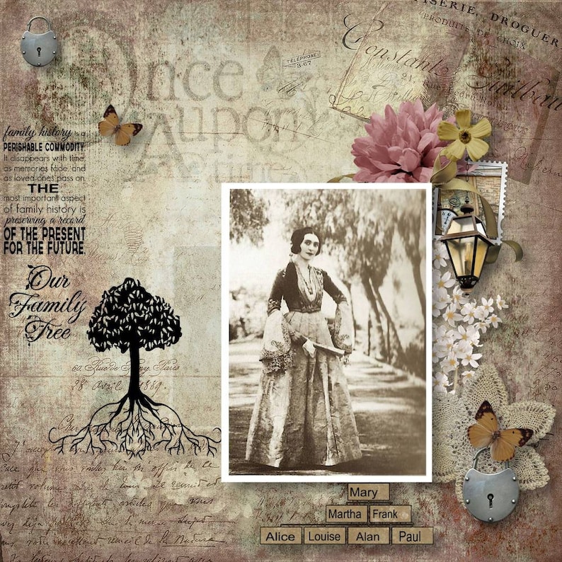 Family Ancestry Digital Scrapbook Kit.make a Family Keepsake : You ...