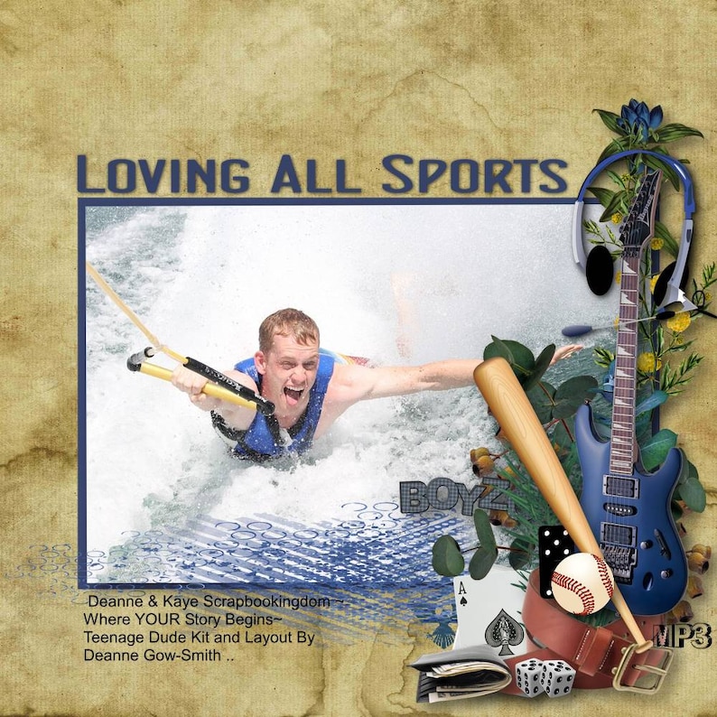 Teenage Boys Scrapbook Kit : TEENAGE DUDE KIT boys sport and | Etsy