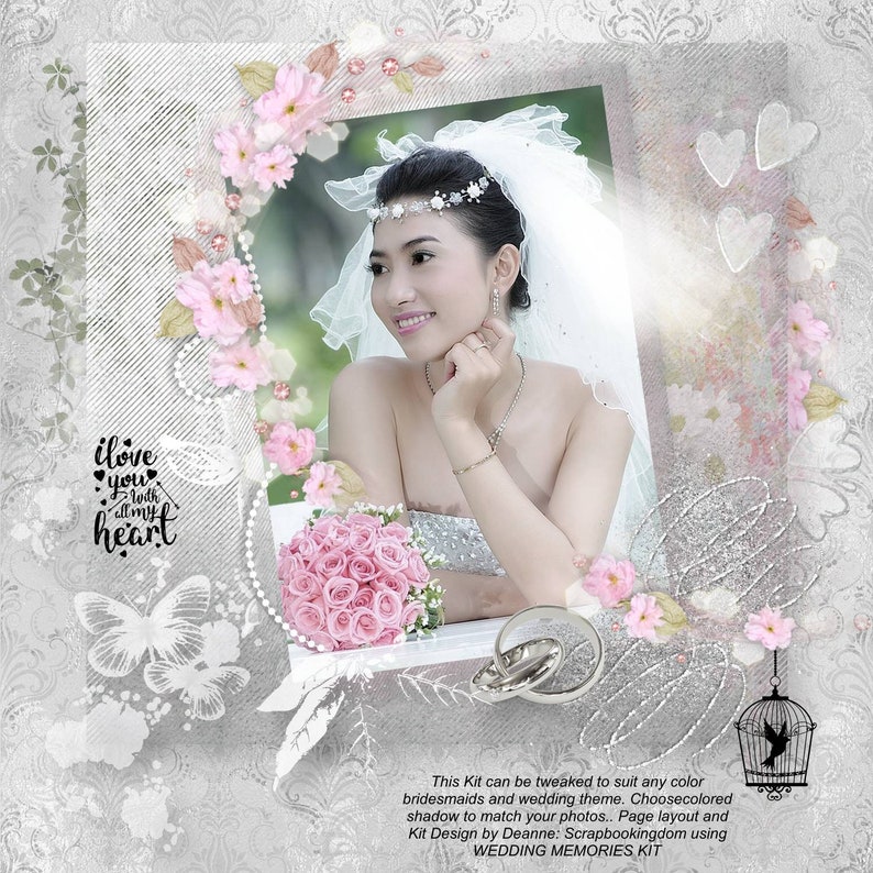 Wedding Memories Digital Scrapbook Kit Colors Can Be Tweaked - Etsy ...