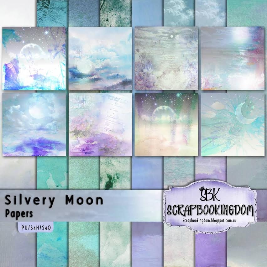 Silvery Moon Scrapbooking Kit Metalic Silver Embellishments Delicate ...