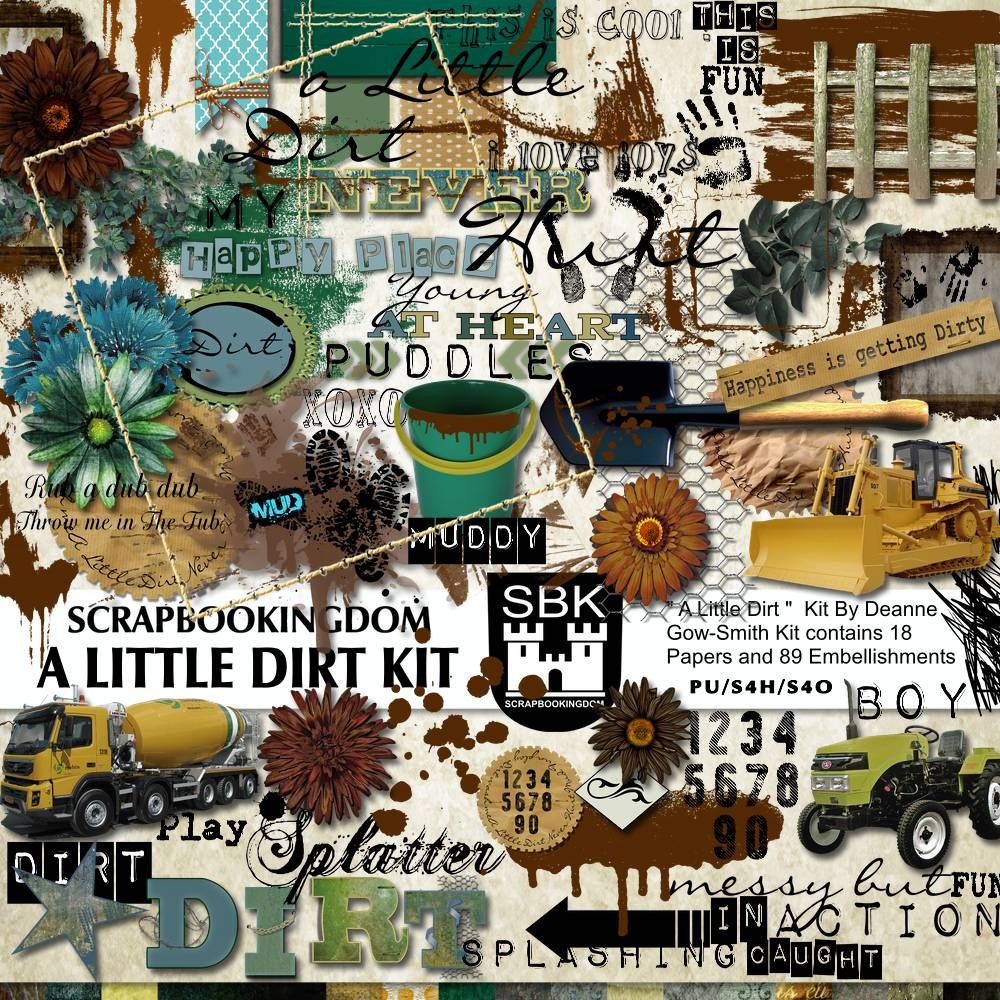 A Little Dirt Boys Scrapbook Kit With Mud and Dirt Theme 18 - Etsy