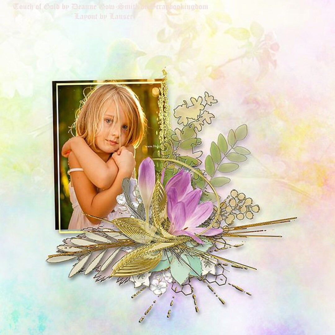 Gold Embellished Digital Scrapbook KIT -TOUCH of GOLD -create, Share ...
