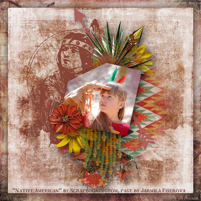 Native American Indian Scrapbook Kit,feathers, Arrows, Indian Chief ...