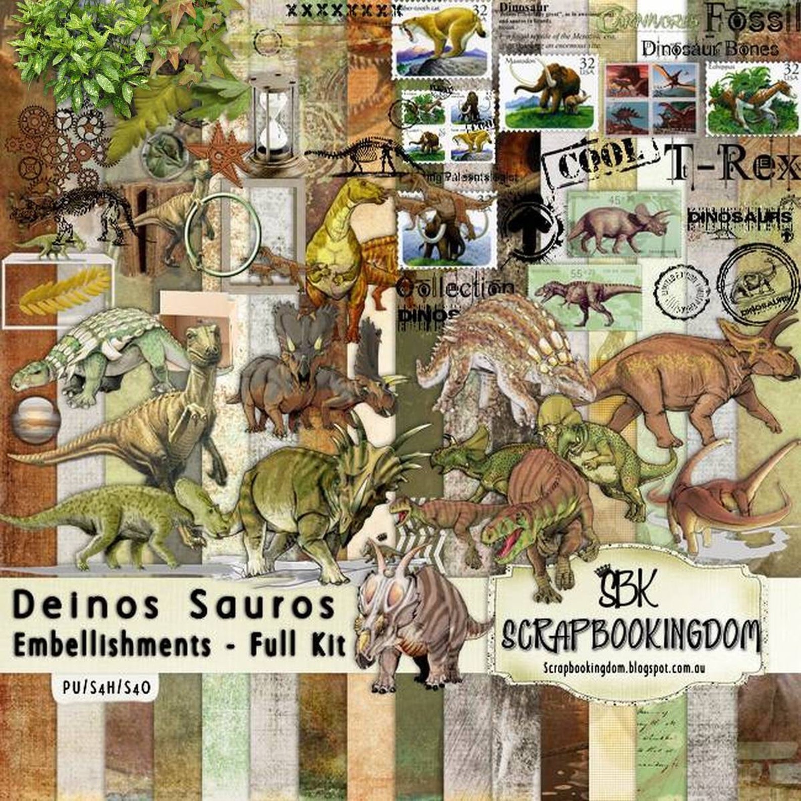 Dinosaur Scrapbook Kit Realistic Dinosaur Embellishments - Etsy Australia