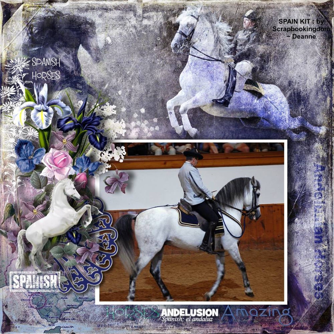 SPAIN Scrapbook Kit : Spanish Theme Andelusion, Barcelona, Gaudi ...