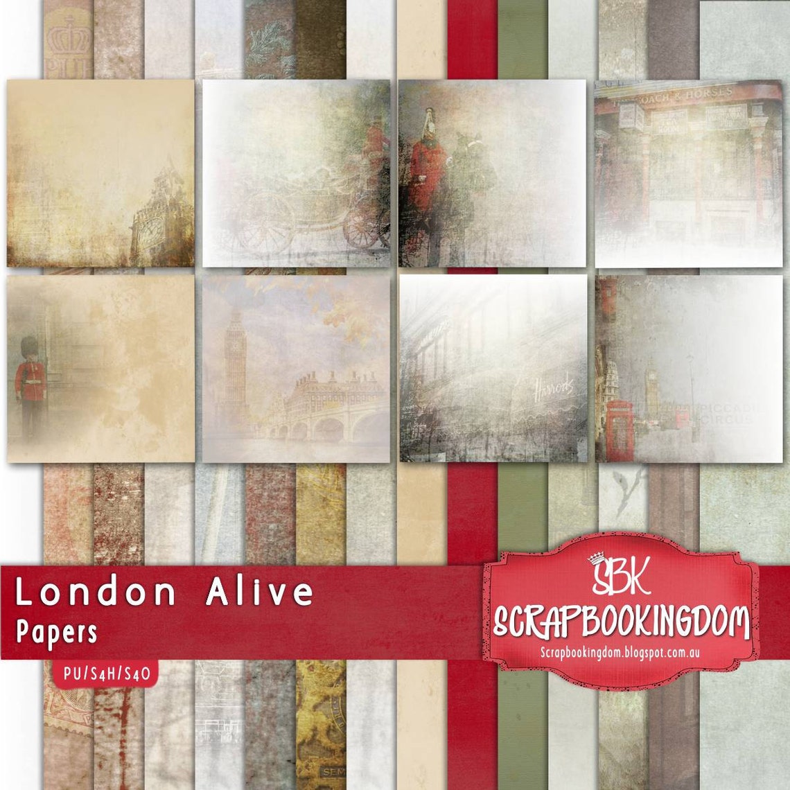 LONDON ALIVE : Scrapbooking Kit, Big Ben,london Eye,london Bridge ...