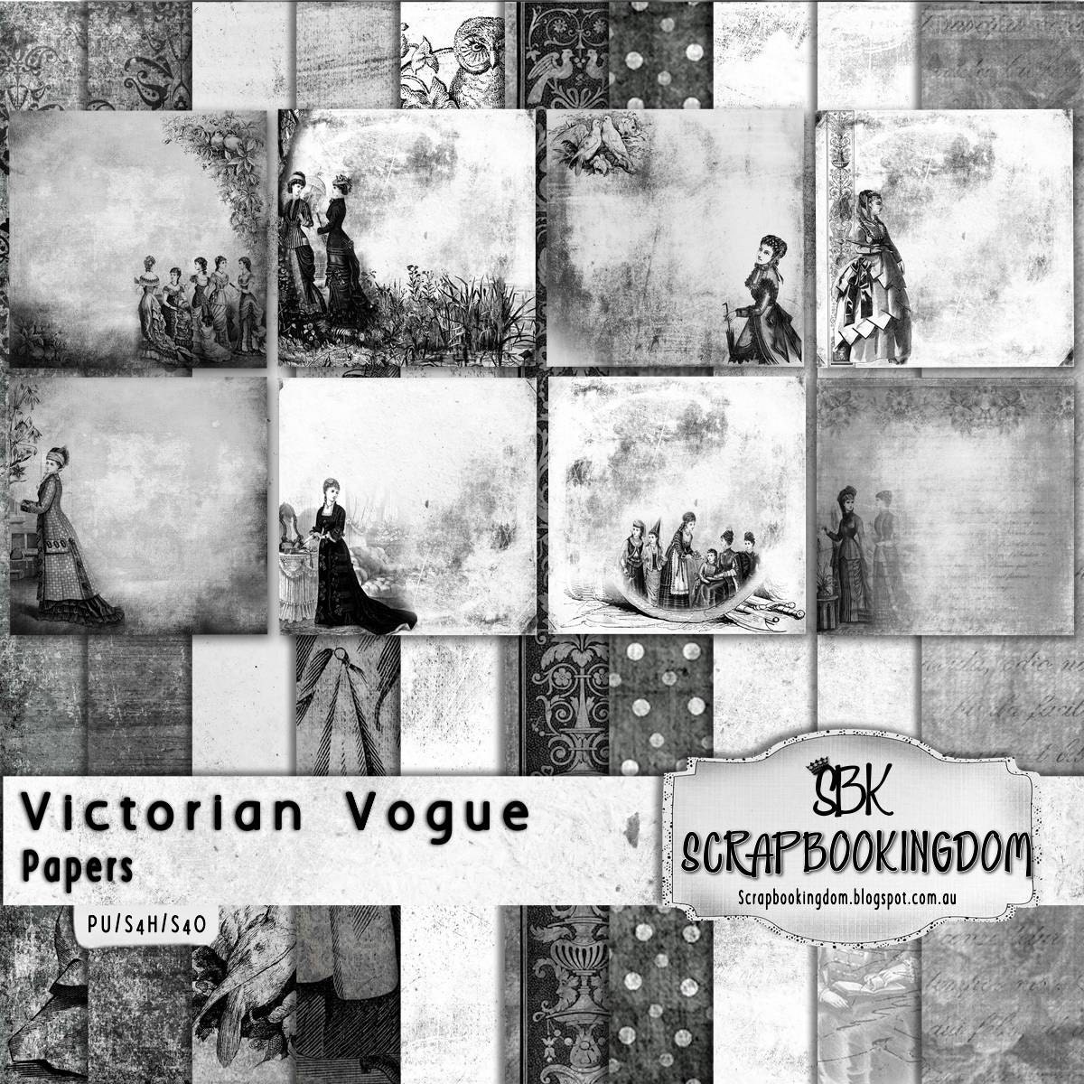Victorian Scrapbook Kit VICTORIAN VOGUE Scrapbook Papers - Etsy