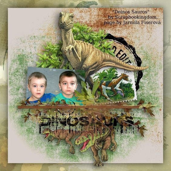 Dinosaur Scrapbook Kit - Realistic Dinosaur Embellishments (59) and ...