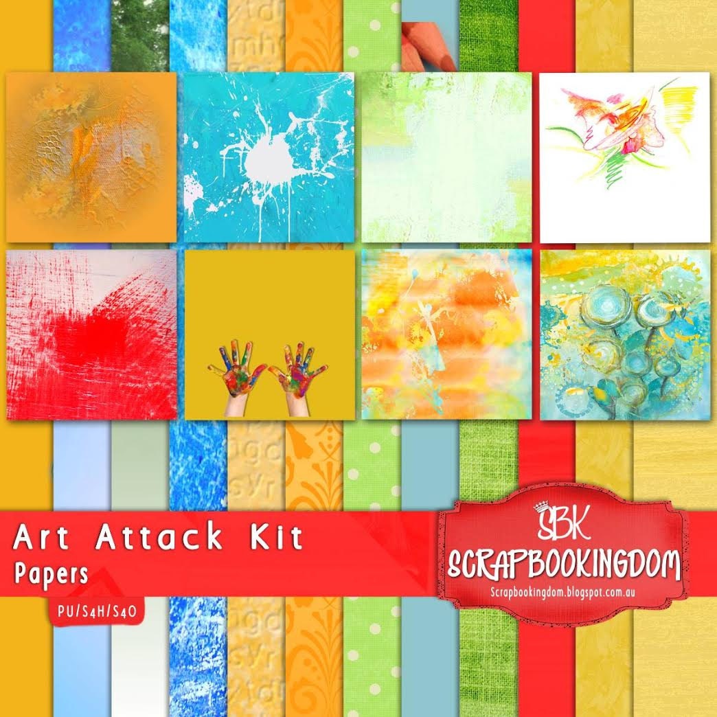 Art Attack Scrapbook Kit Colorful Embellishments & Papers - Etsy