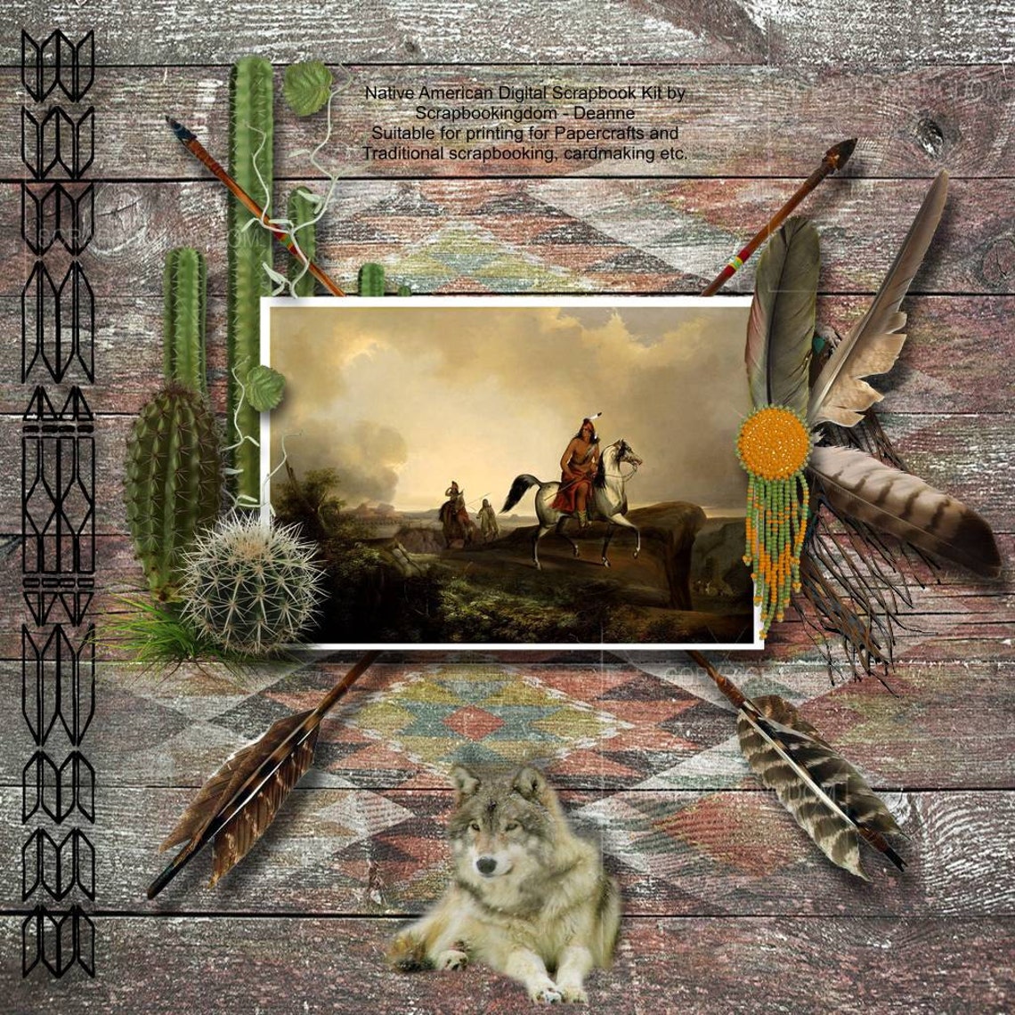 Native American Indian scrapbook kitfeathers arrows Indian | Etsy