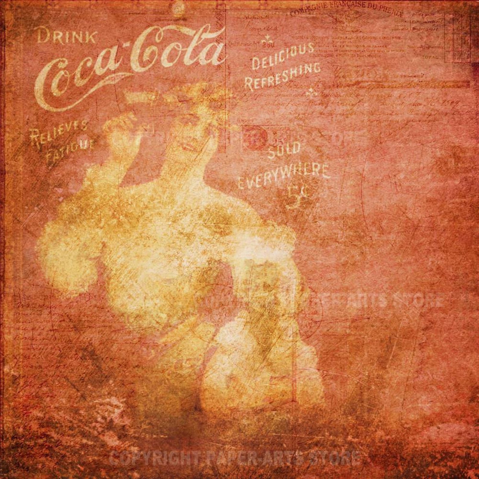 Coca Cola Vintage Papers Commercial Use Ok. Digital | Etsy