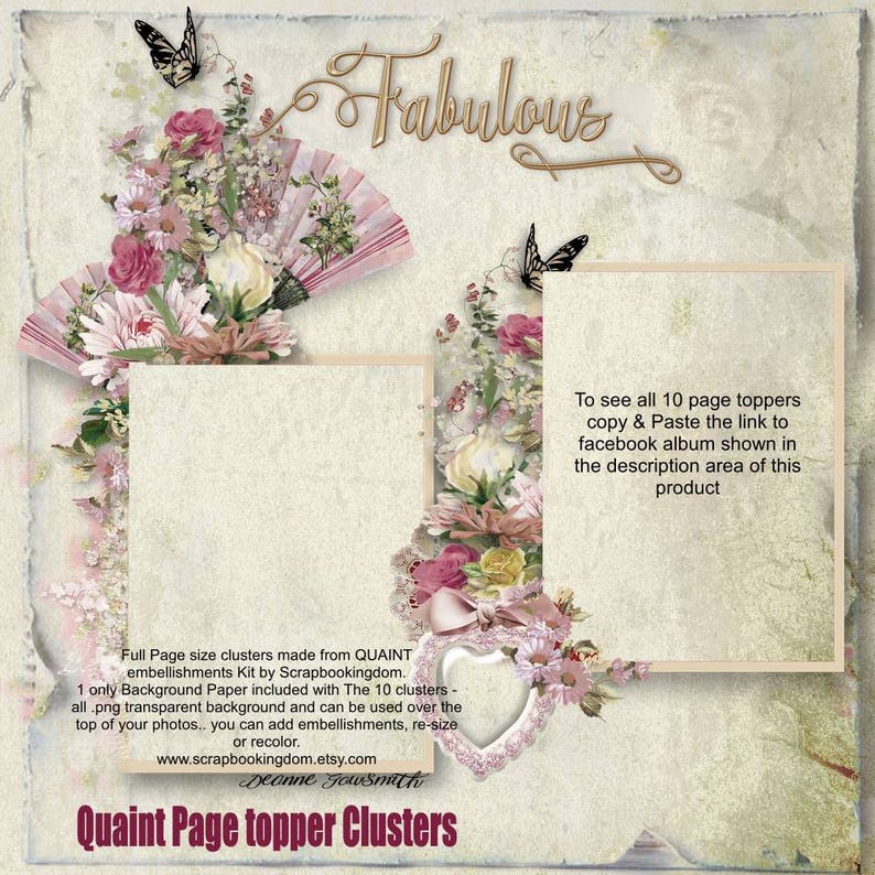 Page Topper Scrapbooking Clusters quaint 10 Full - Etsy Australia