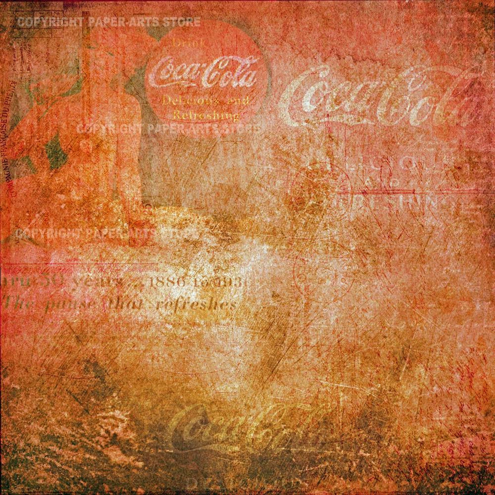 Coca Cola Vintage Papers Commercial Use Ok. Digital | Etsy