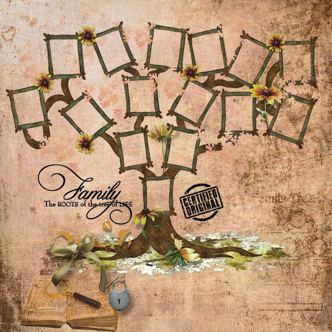 Family Ancestry Digital Scrapbook Kit.make a Family Keepsake : You ...