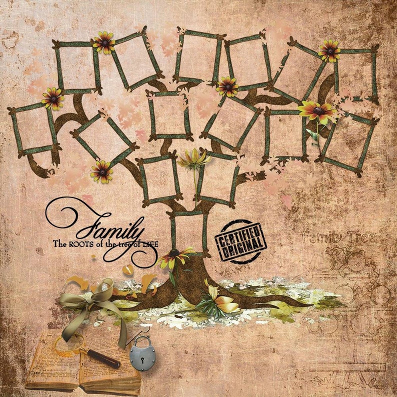 Family Ancestry Digital Scrapbook Kit.make a Family Keepsake : You ...
