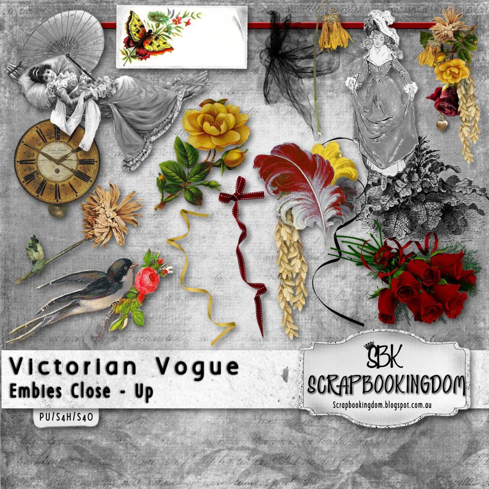 Victorian Scrapbook Kit VICTORIAN VOGUE Scrapbook Papers - Etsy