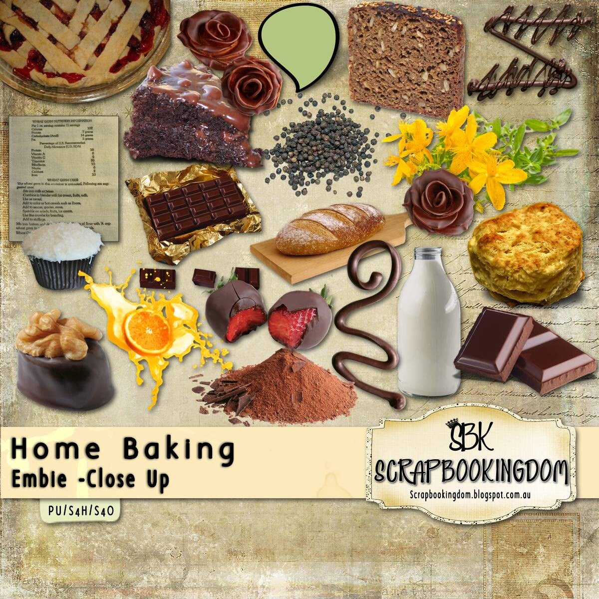 Cooking & Baking Scrapbook Kit Digital Kit Home Baking, Flour, Sugar ...