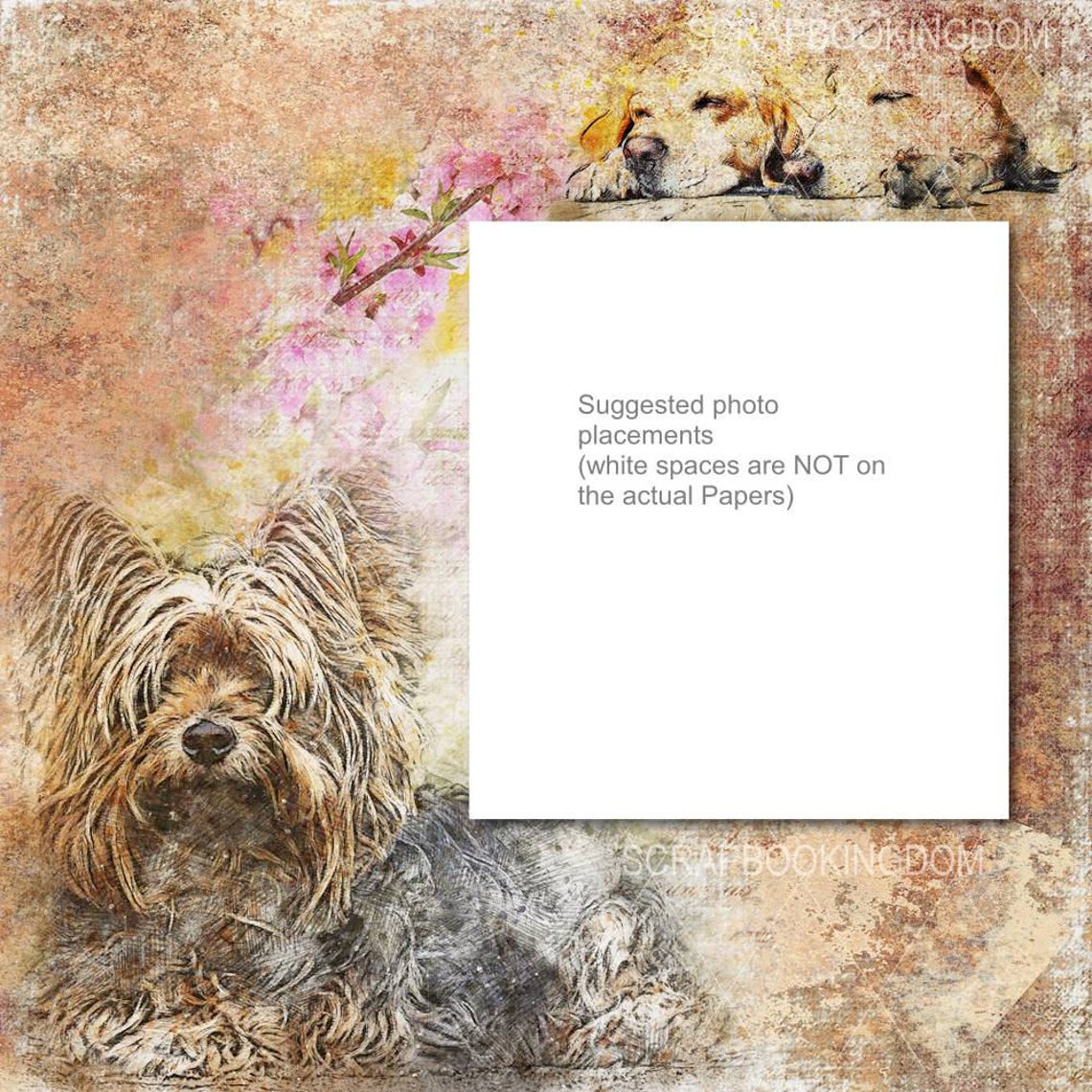 Scrapbooking Digital Papers Dog Theme CANINE CUTIES Scrapbook - Etsy