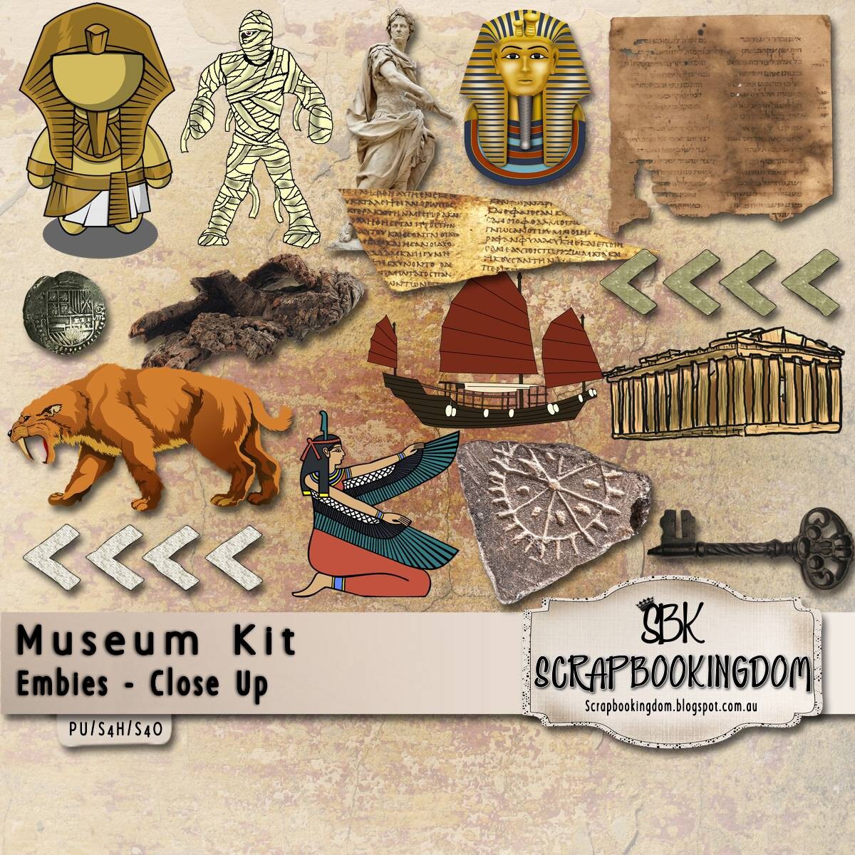 Museum Theme Scrapbook Kit 22 X Papers and 50 X Embellishments - Etsy ...