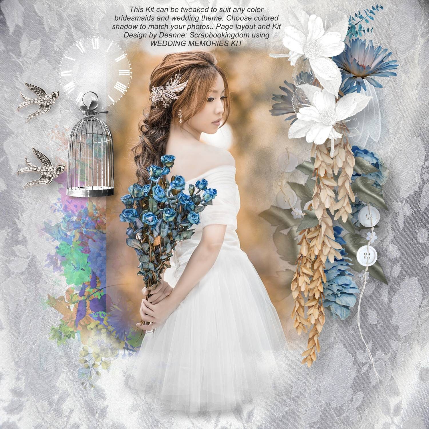 Wedding Memories Digital Scrapbook Kit Colors Can Be Tweaked - Etsy ...