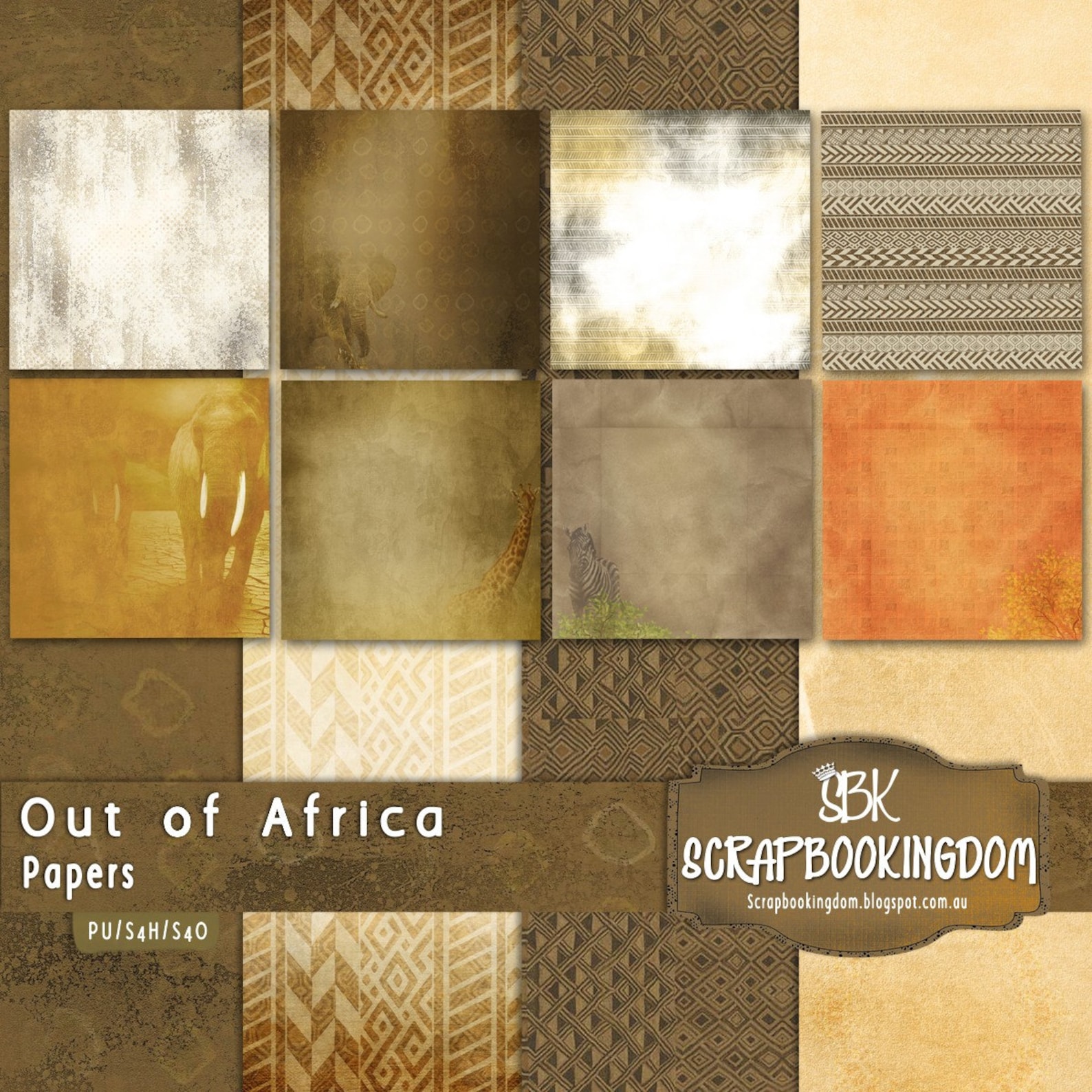 African Digital Scrapbook Kit OUT OF AFRICA Travel | Etsy