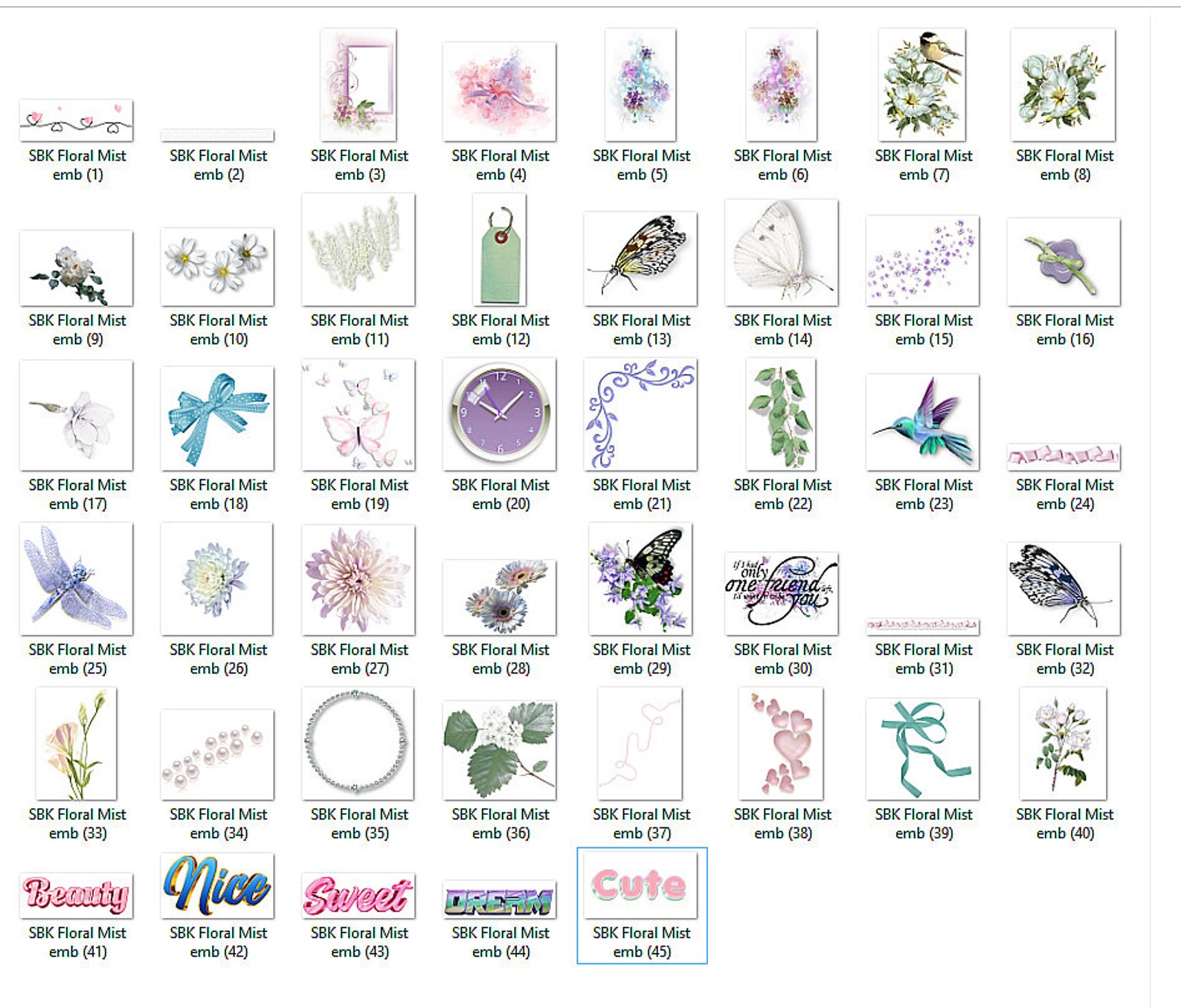 Floral Mist Digital Scrapbook Kit, Gorgeous Misty Pastel Soft Florals ...